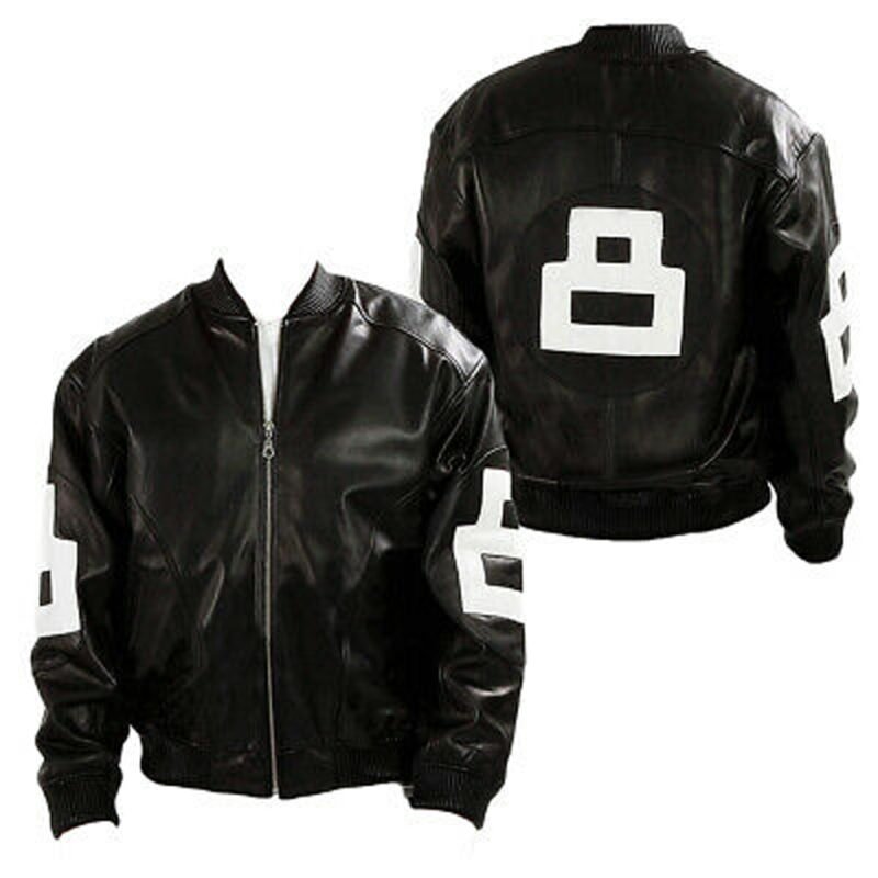 8 Ball Jacket - Michael Hoban 8 Ball Bomber Black Leather Jacket ...