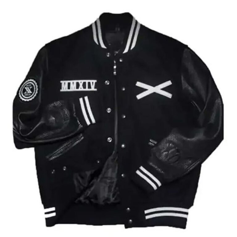 The Weeknd XO Jacket Black Wool leather Sleeves Bomber Varsity Jacket ...
